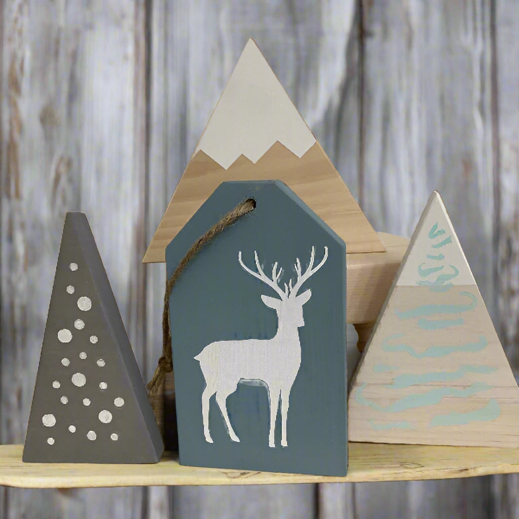 Wood 3 pc Winter Tree Bundle with Wood Tag DIY Kit, Home Decor ...