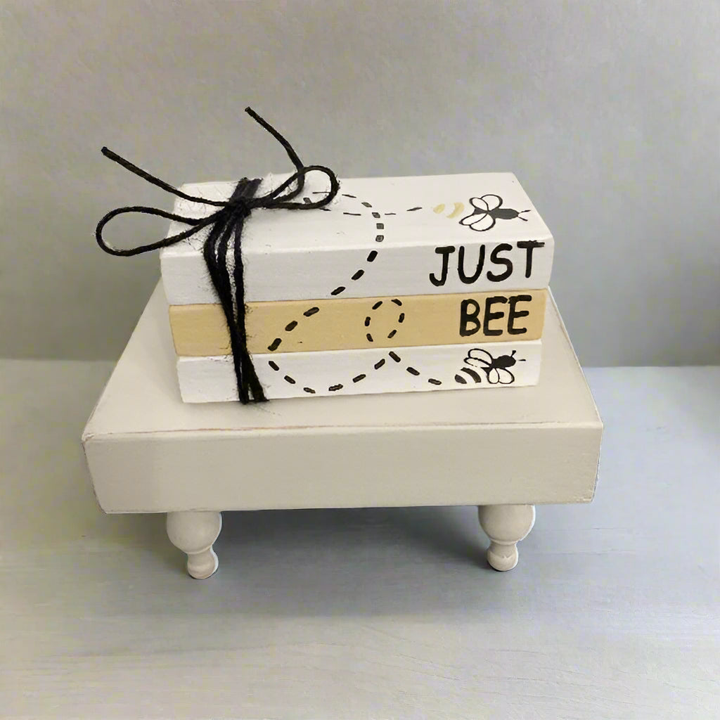 Bee Themed Wood Book Stack DIY Kit, Tiered Tray, Home Decor ...