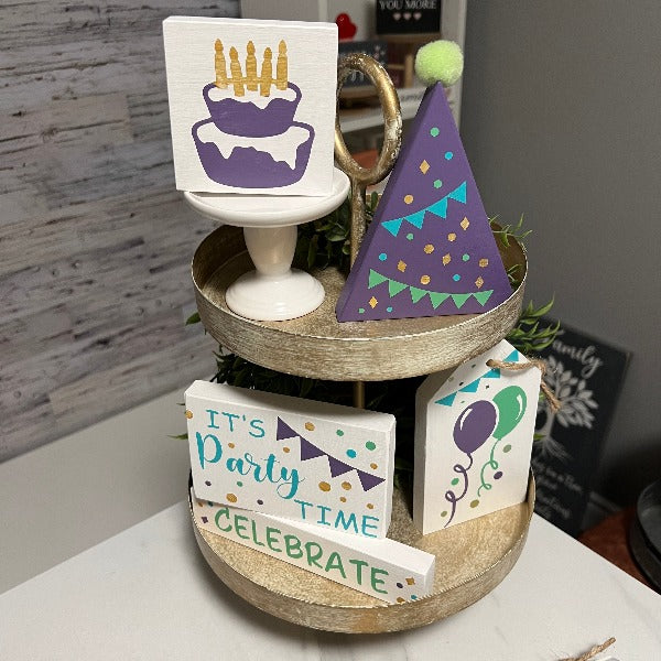 Birthday Themed Tiered Tray DIY Kit, Home Decor – YouCanDoItDIYKits