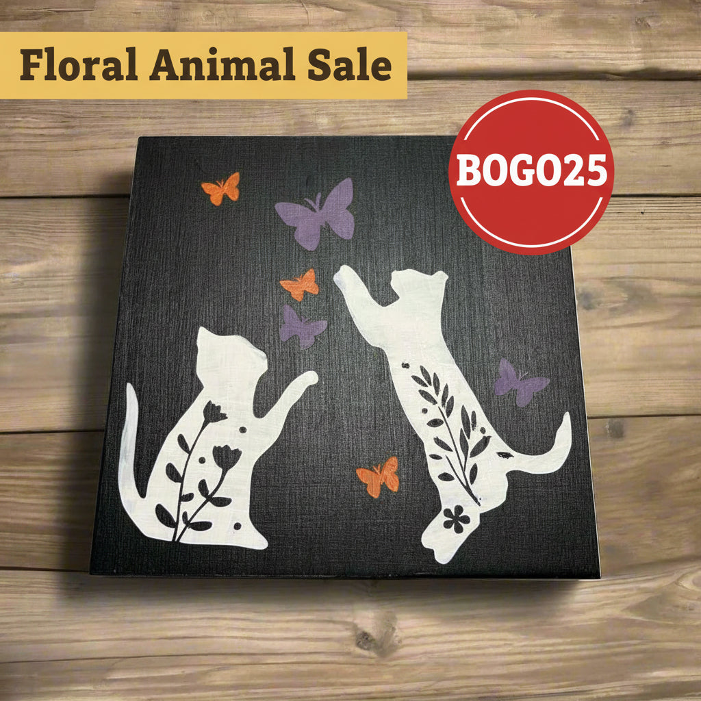 Wood Sign Square DIY Kit - Floral Cats – YouCanDoItDIYKits