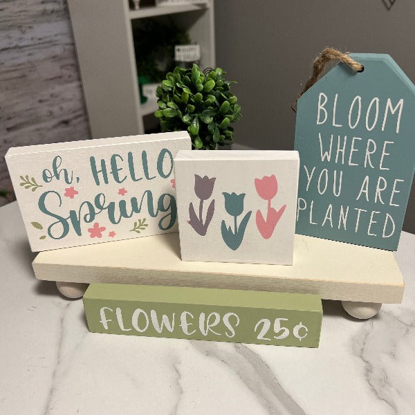 Narrow Farmhouse Riser Tray and Décor Starter DIY Kit - SpringTheme ...